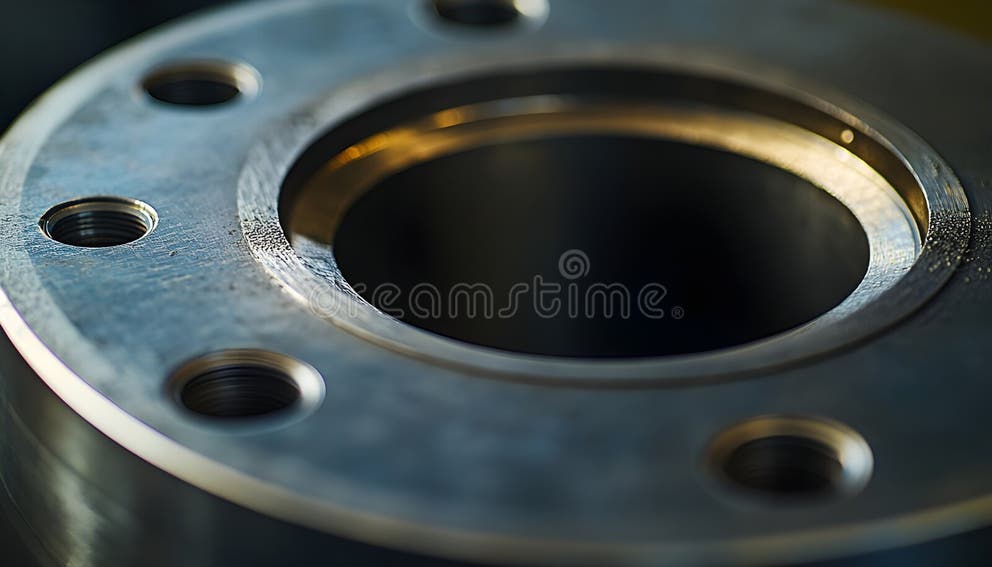 Close-up of a Metallic Circular Component with a Recessed Inner Section ...