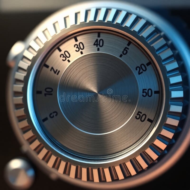 Metallic Control Knob on Industrial Equipment Precision Engineering ...