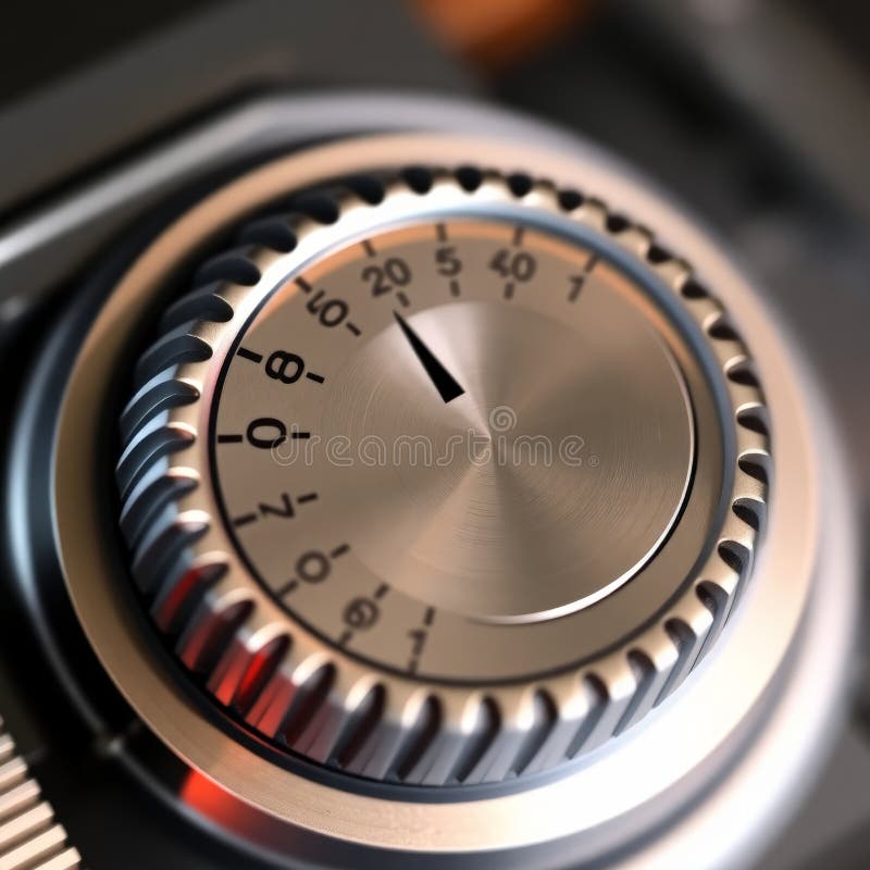Metallic Control Knob on Industrial Equipment Precision Engineering ...