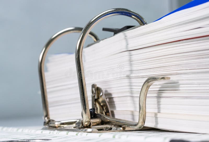 Close-up of a Metallic of Folder Paper Files with Keeping Various ...