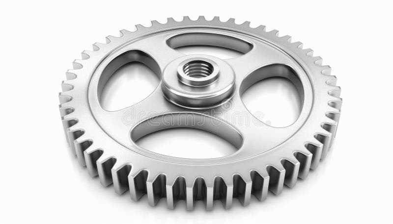 Close-up of a Metallic Gear Resting on a Smooth Surface Stock Photo ...