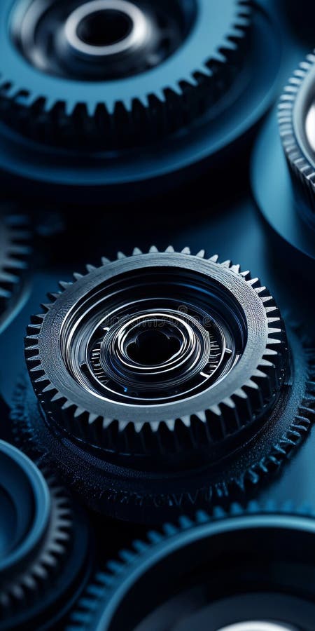 Close-Up Metallic Gears Interlocking in a Seamless Display of ...