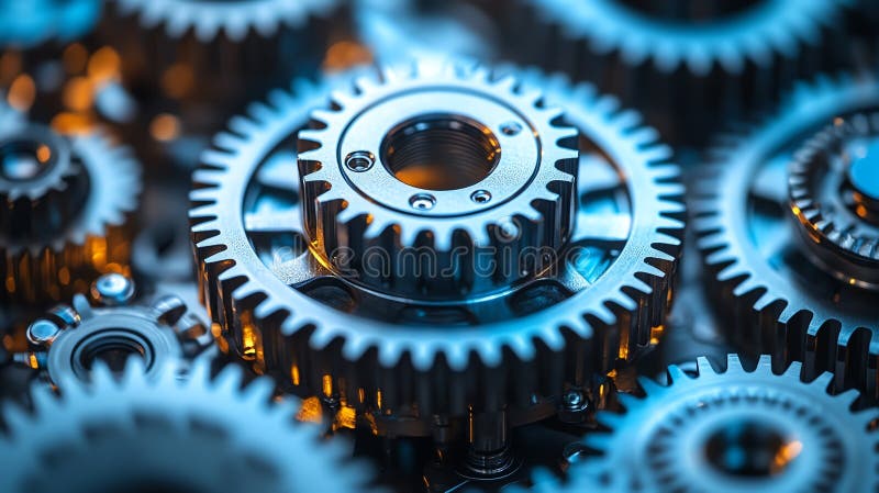 Close-up of Metallic Gears Showcasing Precision Engineering and ...
