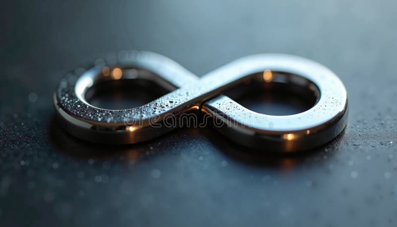Close-up of Metallic Infinity Symbol on Dark Surface, Perfect for Tech ...