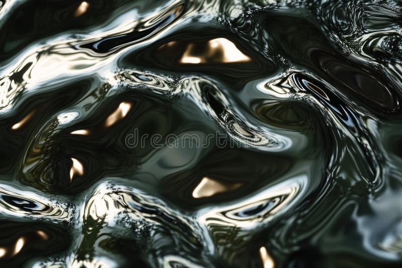 Metallic Liquid Abstract Surface with Ripple Effect. Artificial ...