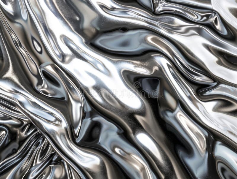 Close-up of Metallic Liquid Stock Photo - Image of glossy, silver ...