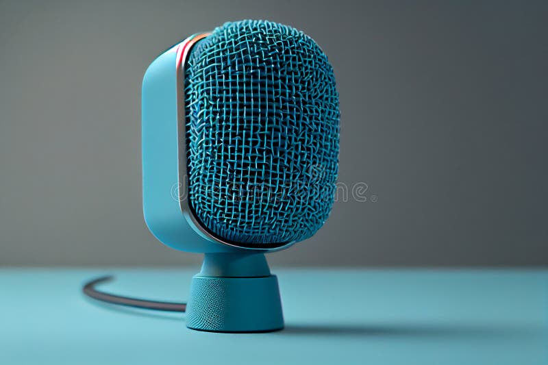Close Up of Metallic Microphone in Recording Studio ,generative AI ...