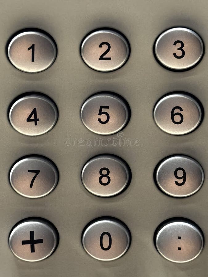 Close-Up of Metallic Numeric Keypad with Buttons Stock Image - Image of ...