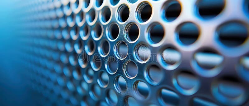Industrial Metal Perforated Sheet Close Up Texture Stock Illustration ...