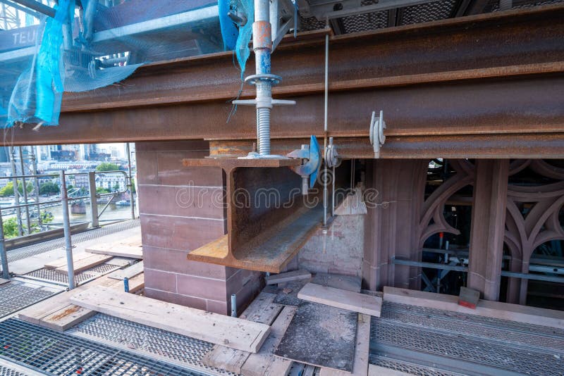 Close-up of Metallic Railing and Scaffolding on a Construction Site ...