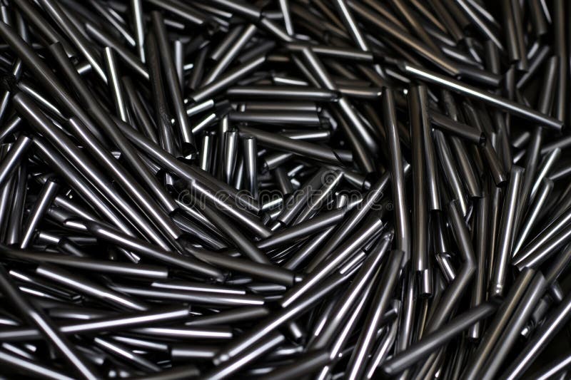 Close-Up of Metallic Rods Piled Together for Industrial Use Stock Photo ...