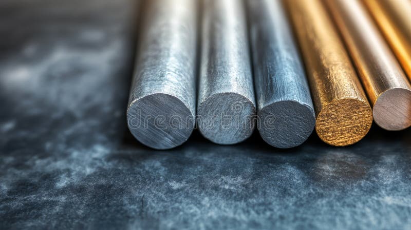Close-up of Metallic Rods Showcasing Different Finishes, Perfect for ...