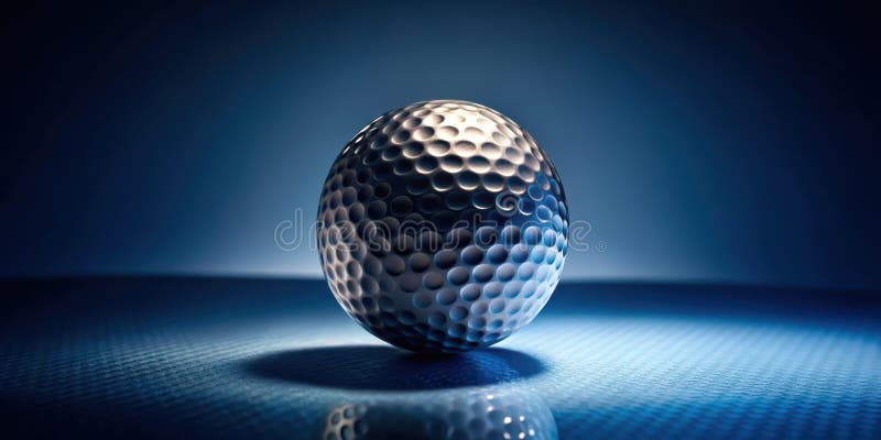 Close-up of a Metallic Sphere with Dimpled Surface Resting on a ...