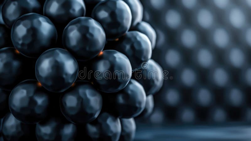 Close-up of Metallic Spheres in Geometric Formation with Spotlight ...