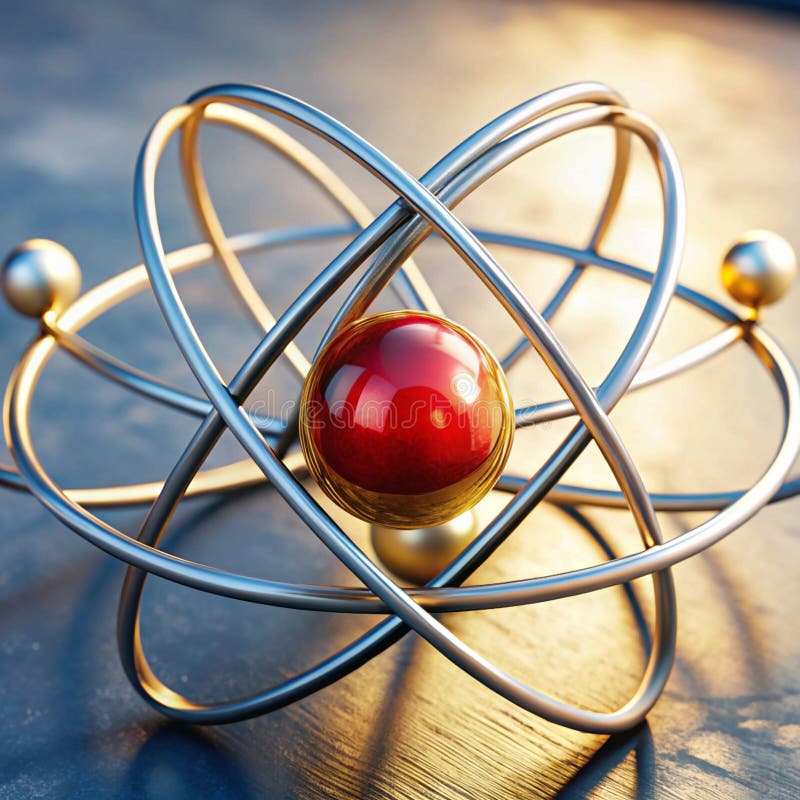 A Close-up of a Metallic, Spherical Model of an Atom. Stock ...
