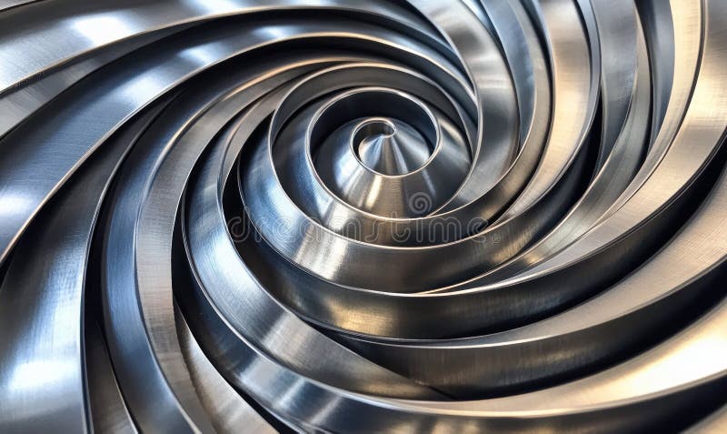 Close-Up of Metallic Spiral Structure Stock Illustration - Illustration ...