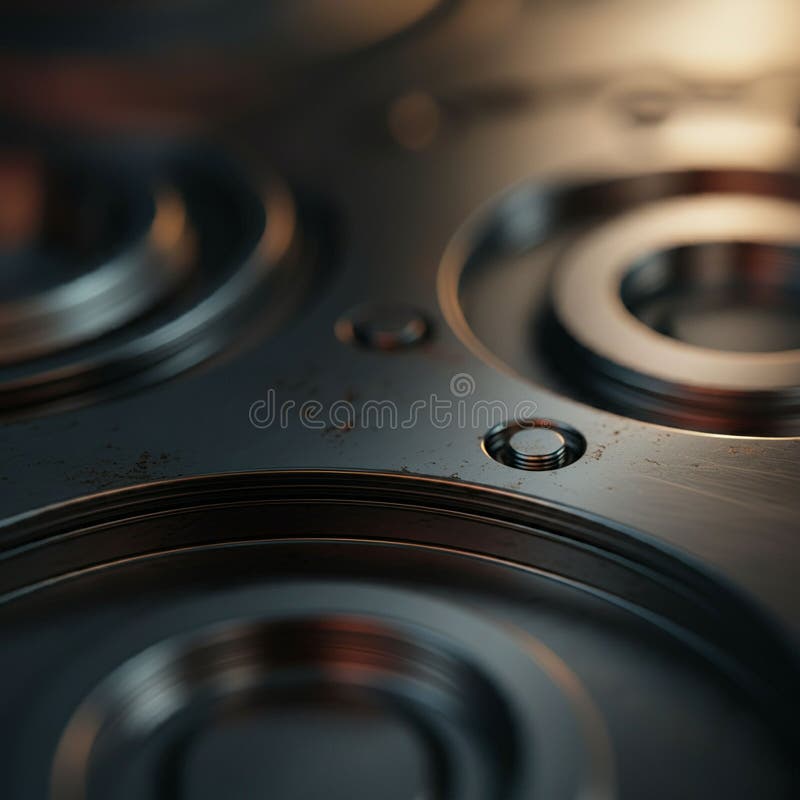 A Close-up of a Metallic Surface Featuring Concentric Circular Grooves ...