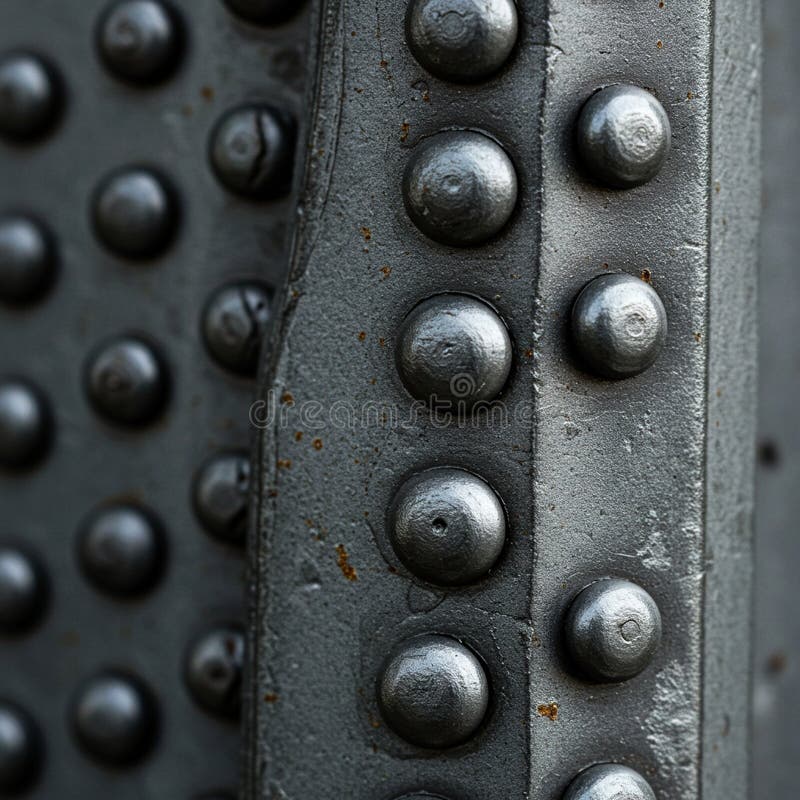 Close-up of a Metallic Surface Featuring Two Vertical Rows of Circular ...
