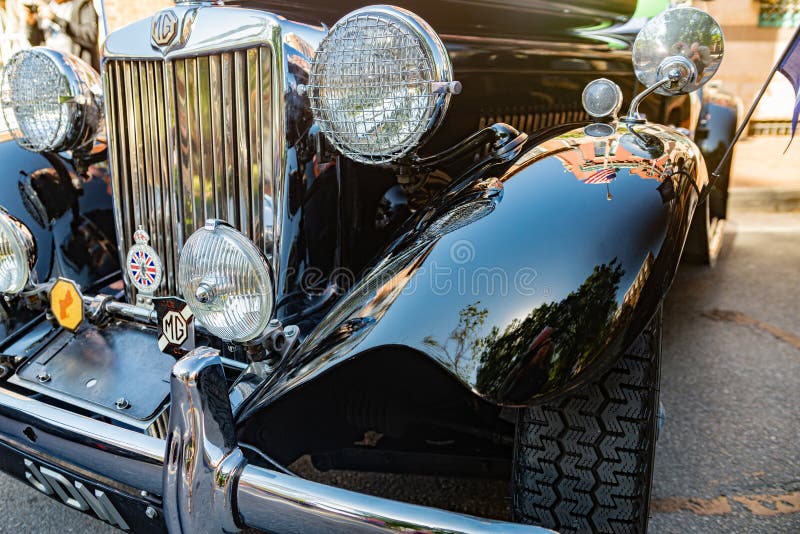 Close-up of MG TD Headlights and Grille from 1950s Editorial Stock ...