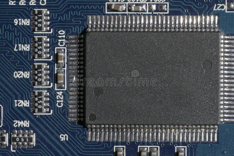 Close-up Micro Chip on a Circuit Board Stock Image - Image of ...