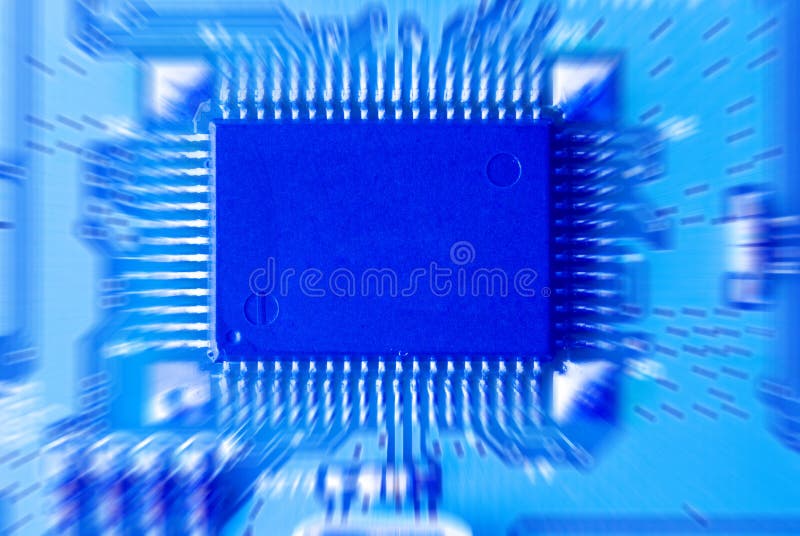 Close-up of Micro Circuit, Resistors and Chip of a Stock Photo - Image ...