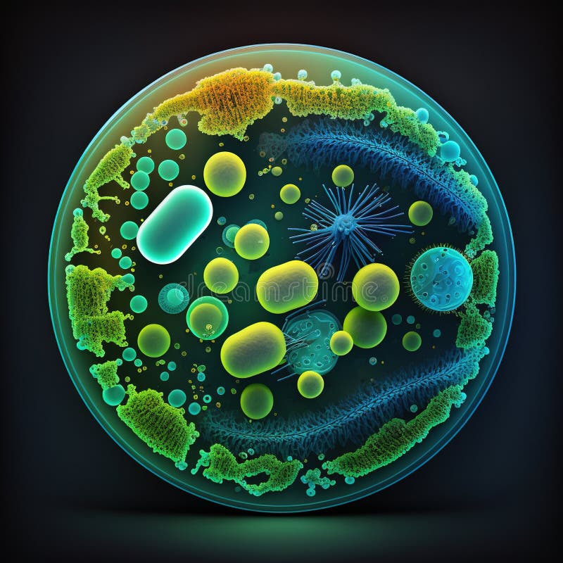 Close Up of Microbes Including Bacteria, Virus, Fungi Etc. Stock ...