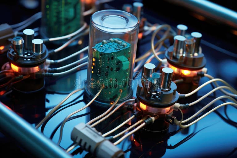 Close-up of Microbial Fuel Cell Components and Electrodes Stock ...