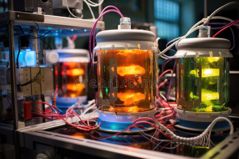 Close-up of Microbial Fuel Cells in a Laboratory Setting Stock ...