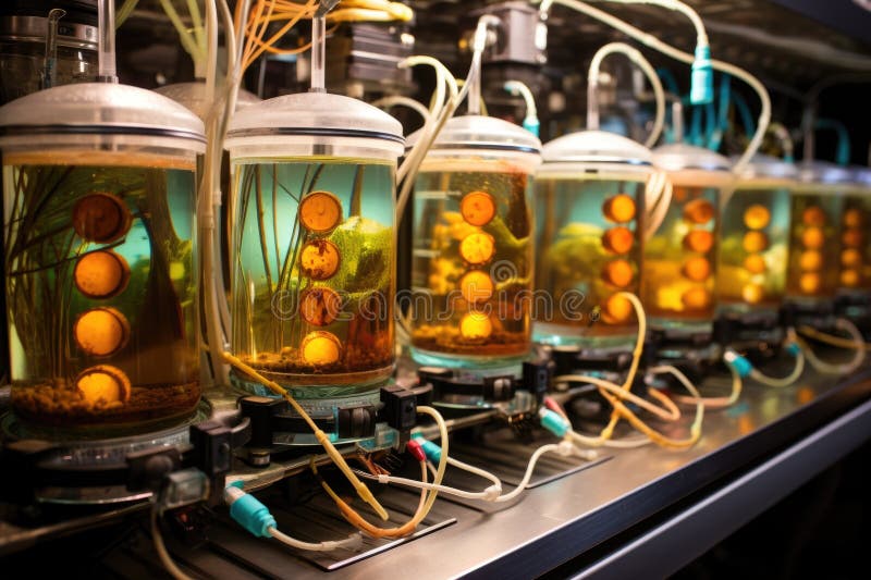 Close-up of Microbial Fuel Cells in a Laboratory Setting Stock ...