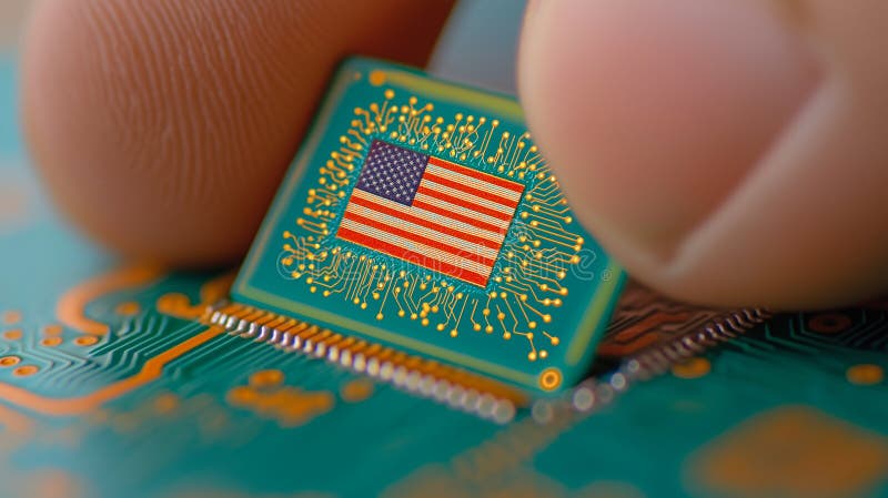 USA Semiconductor Industry and Chip Technology Stock Image - Image of ...