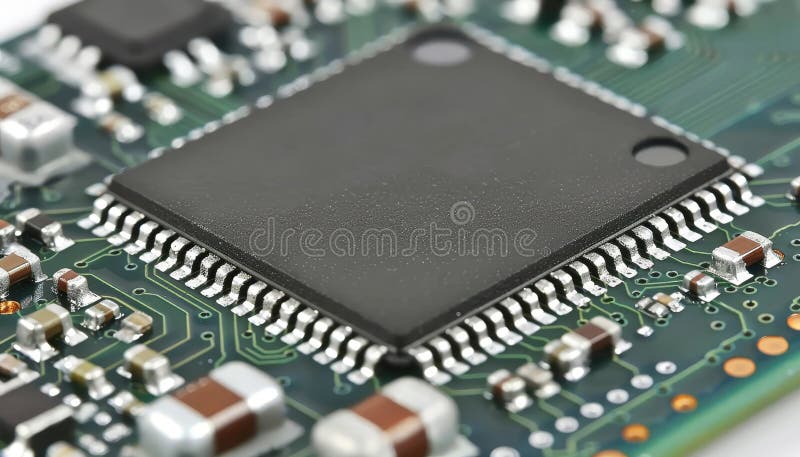 Close Up of a Microchip Revealing Intricate Integrated Circuits for ...