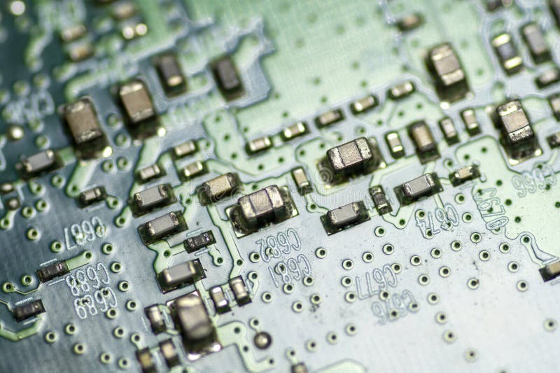 Close Up of Microchip Soldered on PCB Stock Photo - Image of connection ...