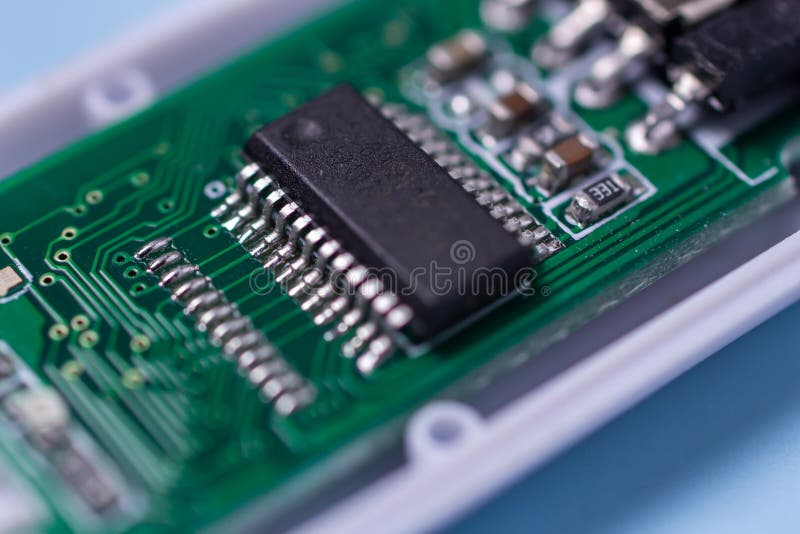 Close-up Microchip Uncover USB Stick with a Board Stock Image - Image ...