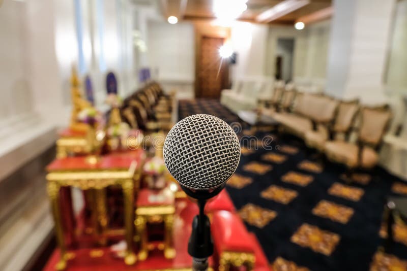 Close Up of a Microphone at Morning Wedding. Stock Photo - Image of ...