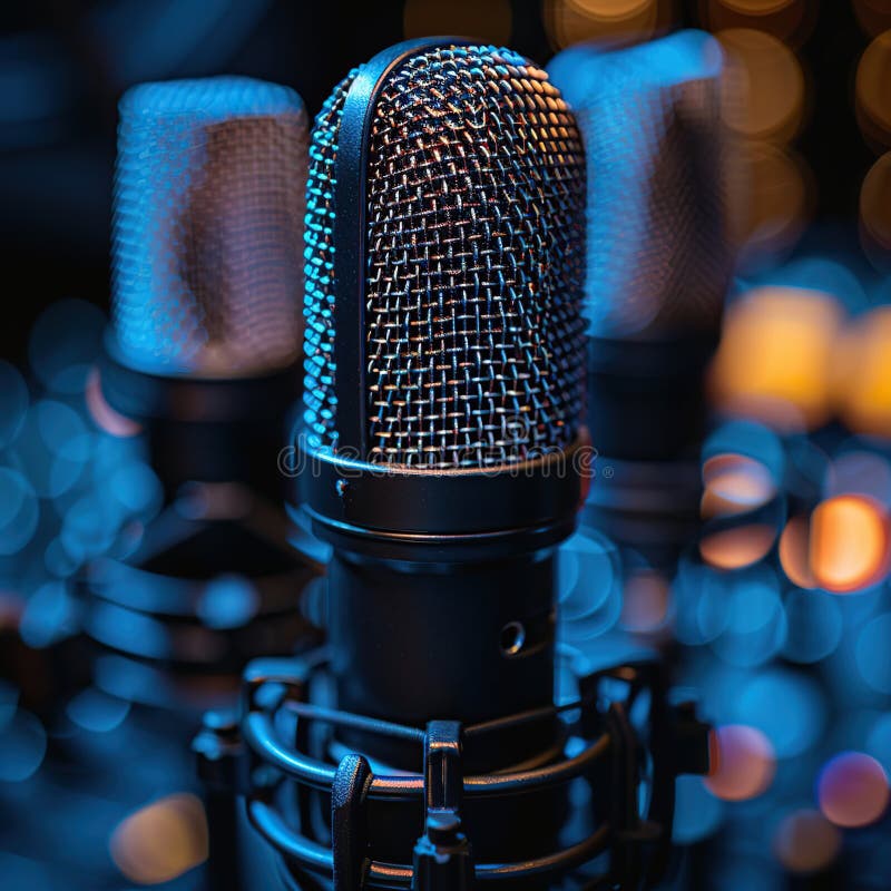 Close-up of a Microphone stock illustration. Illustration of singing ...