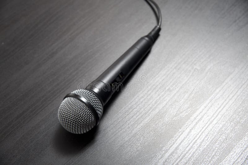 Microphone on the table stock photo. Image of concept - 119241884