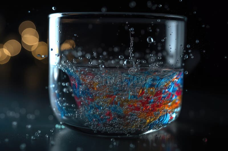 Close-up of Microplastic Particles Drifting in a Glass of Water Stock ...