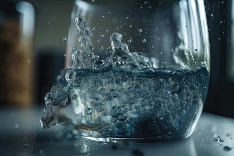 Close-up of Microplastic Particles Drifting in a Glass of Water Stock ...