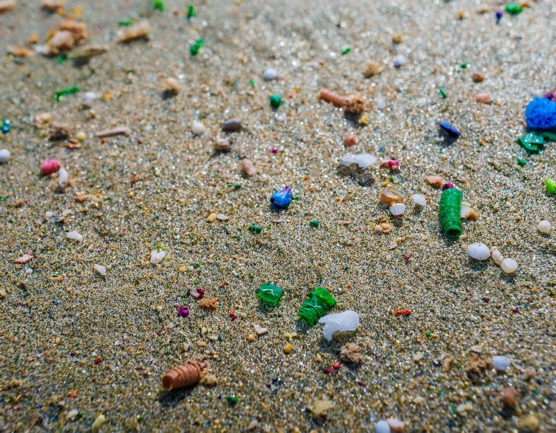 Close-Up of Microplastics on Sand Stock Image - Image of sand, issue ...