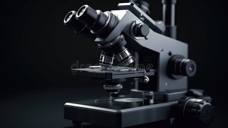 Close-up of a Microscope with a Black Background, Perfect for ...