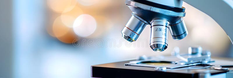 Close-up of a Microscope in a Bright Environment Stock Illustration ...