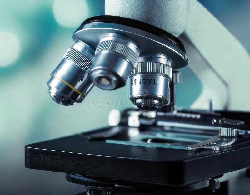 Close Up of a Microscope stock illustration. Illustration of focus ...