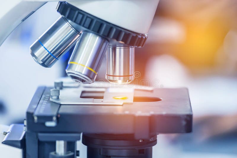 Microscope Equipment in Science Laboratory Stock Photo - Image of ...