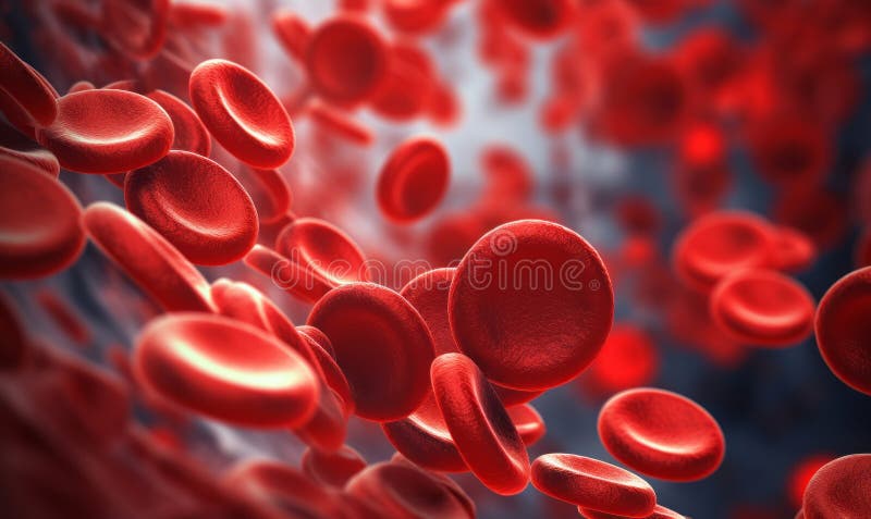 Close Up Microscope Image of Red Blood Cells Flowing through a Vein ...