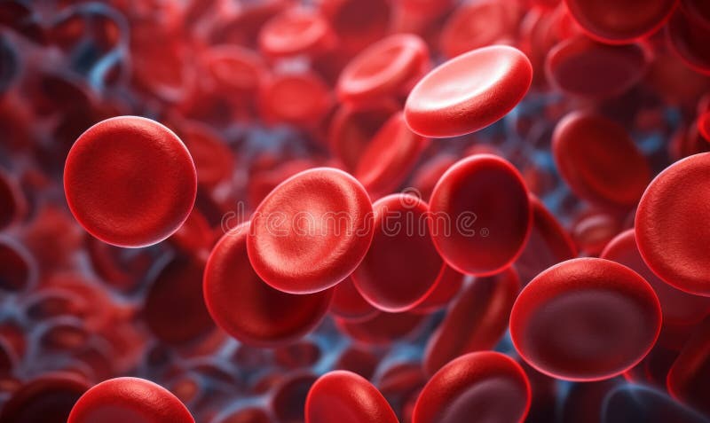 Close Up Microscope Image of Red Blood Cells Flowing through a Vein ...
