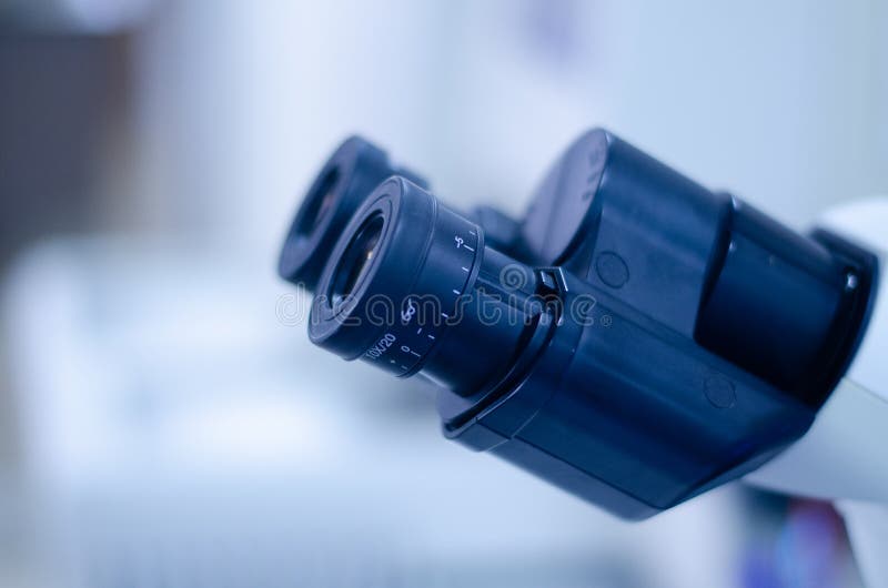 Close up microscope in lab stock photo. Image of health - 262404366