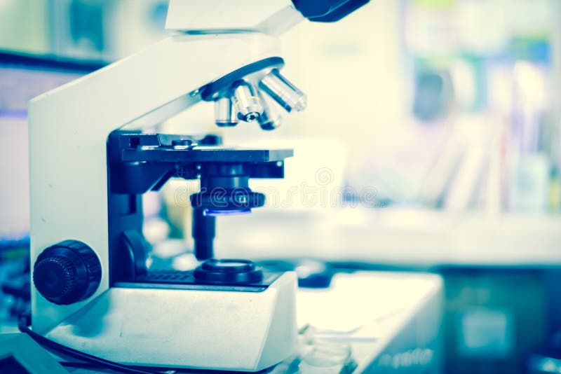 Close Up Microscope in Lab. Stock Photo - Image of microscope, people ...