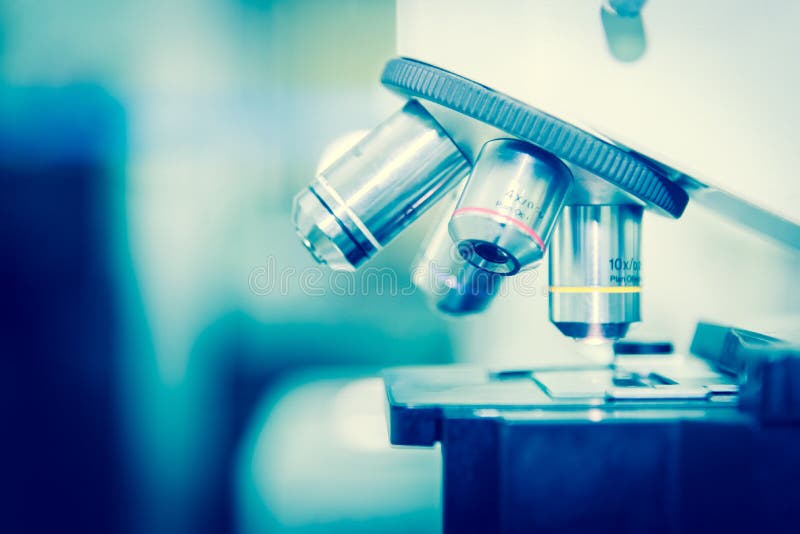 Close Up Microscope in Laboratory. Stock Image - Image of biotechnology ...