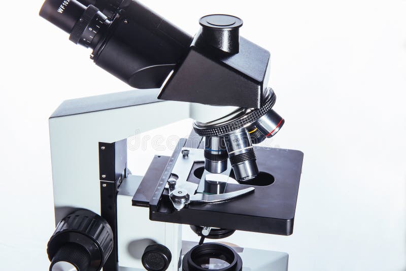 Close Up of Microscope at the Laboratory. Stock Photo - Image of doctor ...
