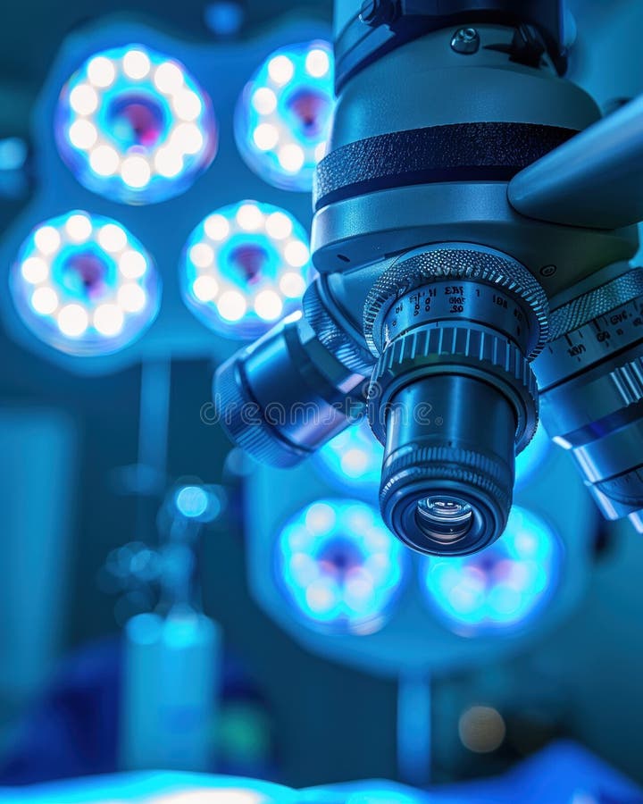 A Close Up of a Microscope in an Operating Room Stock Image - Image of ...